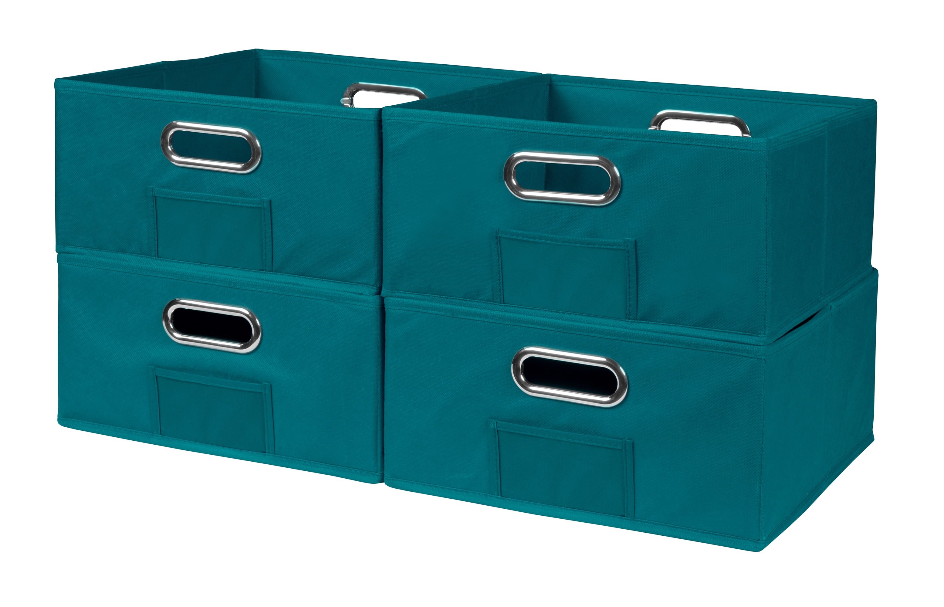 Niche Cubo Set Of 4 Half Size Foldable Fabric Storage Bins Teal Niche Cubo Set Of 4 Half Size Foldable Fabric Storage Bins Teal
