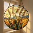 Farm Wheat Field Glass Suncatcher Window Hanging, Scenic Rural Home ...