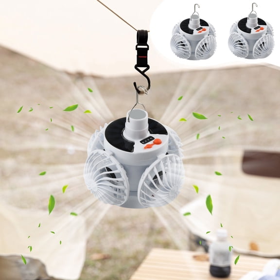 FEOLGEHLY Intelligent Portable Fan with Hanging Hook, Solar or USB ...