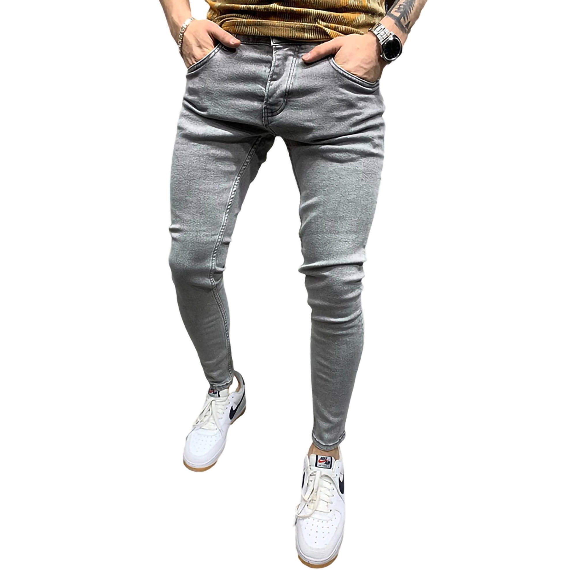 Click here for Fashnice Mens Stretch Trousers High Waist Skinny J... prices