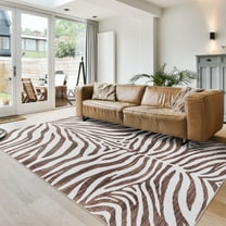 Crystal Print Zebra Modern Striped Ivory/Brown Area Rug, 6x9 - Walmart.com