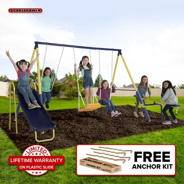 Sportspower Swing and Saucer Swing Metal Set with Heavy Duty A-Frame ...