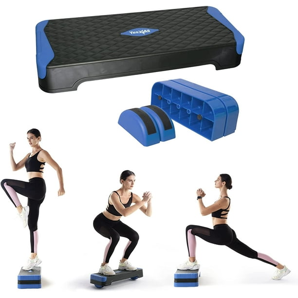 Yes4All Multifunctional Adjustable Aerobic Stepper, Extra Half Round ...