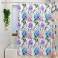 Purple Blue Hydrangea Shower Curtains for Bathroom, Spring Floral ...