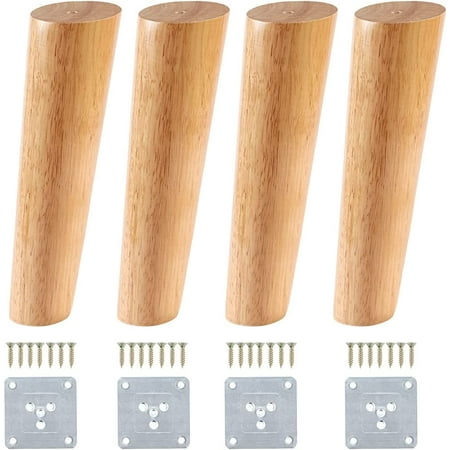 4 Pcs Wood Furniture Legs, 20cm Solid Wood Sofa Legs, Oblique Wood ...