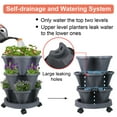 Stackable Planter with Wheels and Tools, Indoor Outdoor Pots - 3 Tier ...