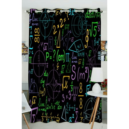 HATIART Formulas Calculations Math Colorful Endless Window Curtain ...
