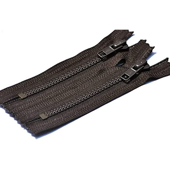 #5 Molded Brown Vislon YKK Closed Bottom Zippers - Color: Brown #570 - Choose Your Length - Made ...