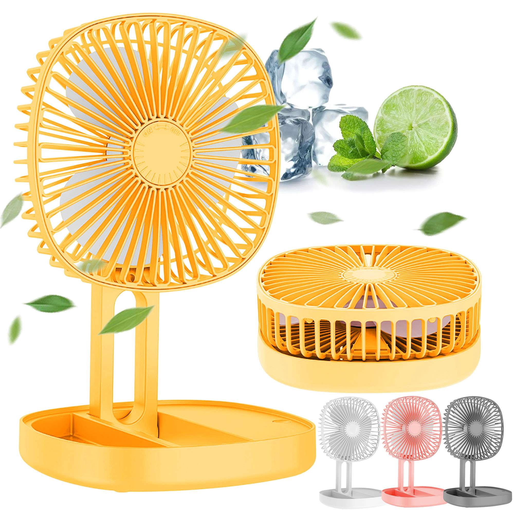 Deago 6.5 Inch Portable Travel Fan Folding Desk Fan Battery Operated ...