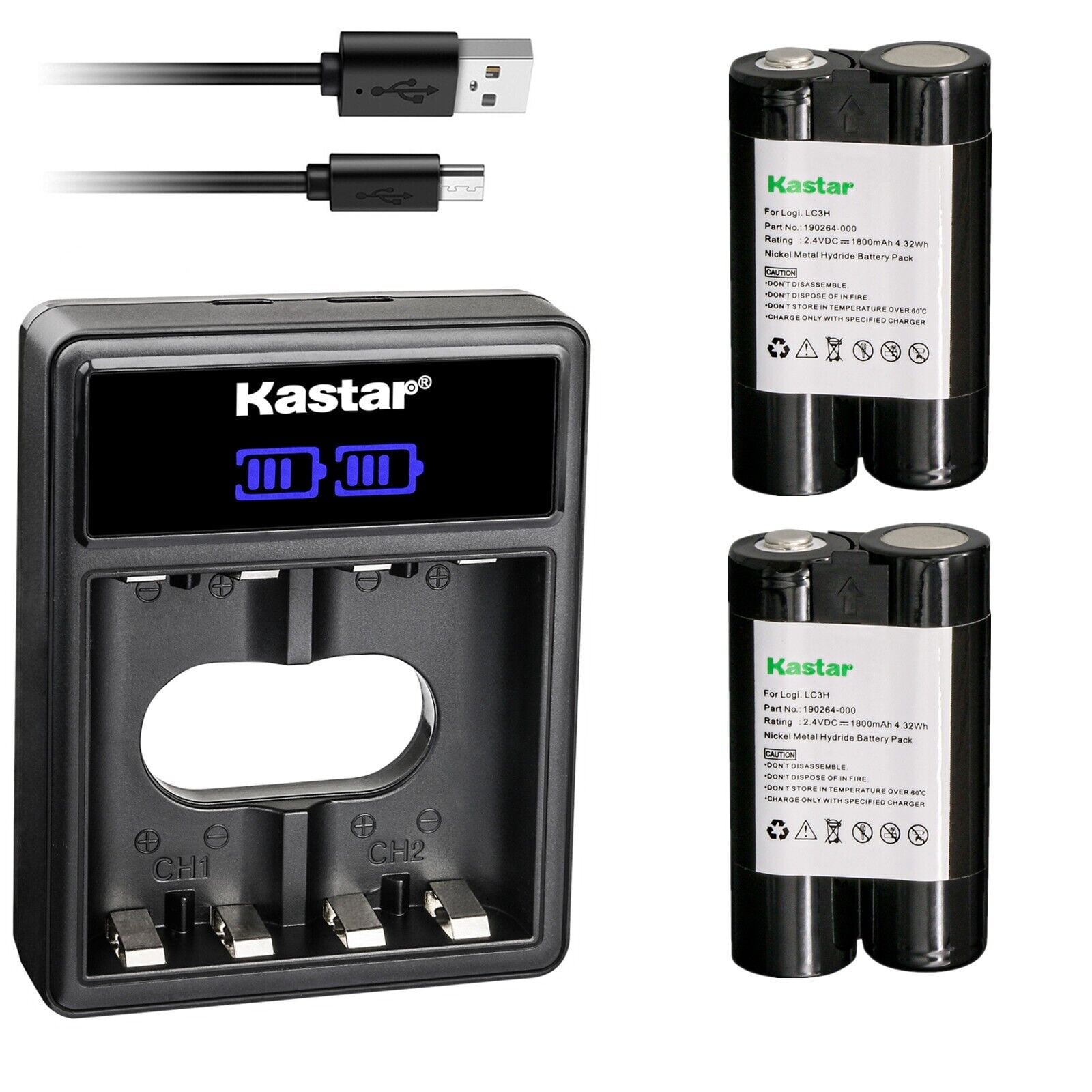 Kastar 2-Pack Battery and Dual Charger Compatible with Logitech 190264 ...