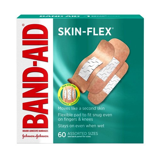 Band Aid Brand Skin Flex Adhesive Bandages, Assorted Sizes, 60 Ea, 2 ...