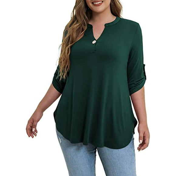 Plus Size 3 4 Sleeve Tops