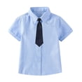5-Packs Boys & Girls Cotton Short Sleeve Collared Uniform Shirts Set ...