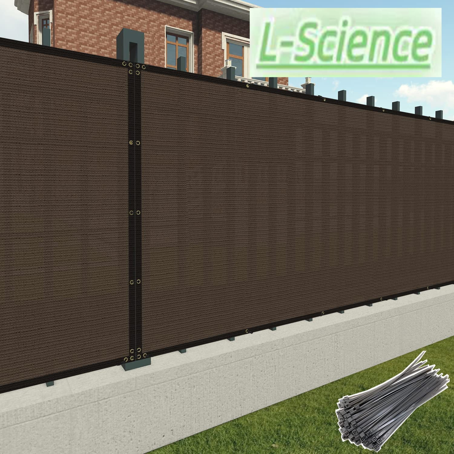 Fence Privacy Screen Brown Commercial Grade Mesh Shade Fabric with ...