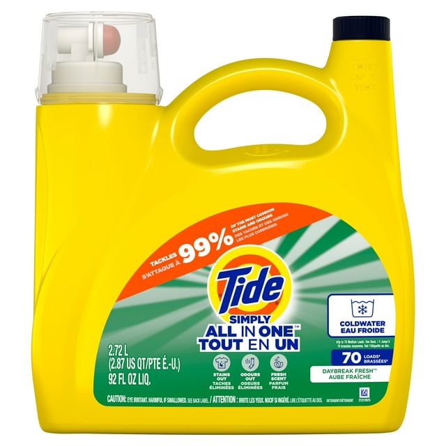 Tide Simply Liquid Laundry Detergent, Daybreak Fresh Scent, All-In-One ...