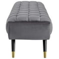 Modway Adept Performance Velvet Bench In Gray