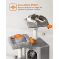 Cat Tree, 45.3-Inch Cat Tower, Plush Condo with Scratching Post, Ramp ...