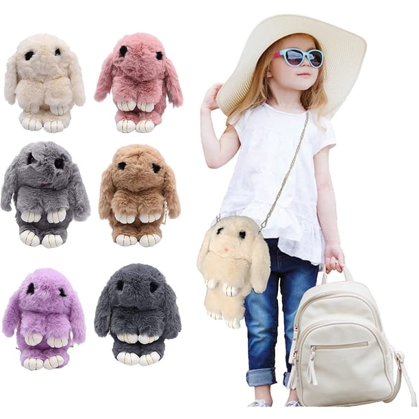Asge Children Girl Cute Crossbody Bag - Imitating Rabbit Fur Bag Rabbit ...