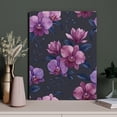 Botanical Watercolor Purple Orchid And Magnolia Flower PatternSet of 2 ...