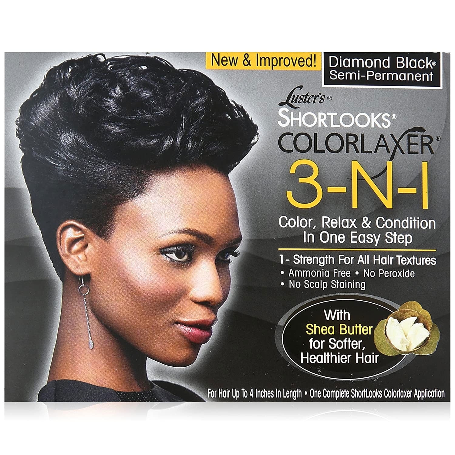 Luster's Pink Shortlooks Colorlaxer 3 In 1 Diamond Black,Pack of 12 ...