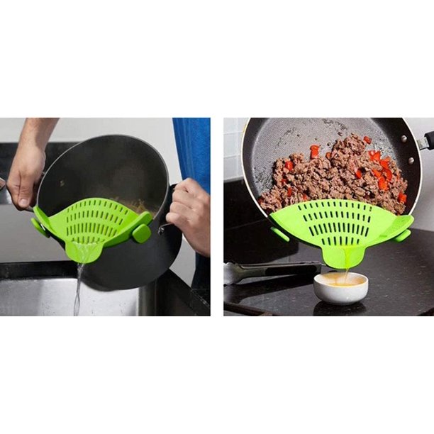 Silicone Clip Colander For Pots And Pans, Kitchen Food Strainer ...