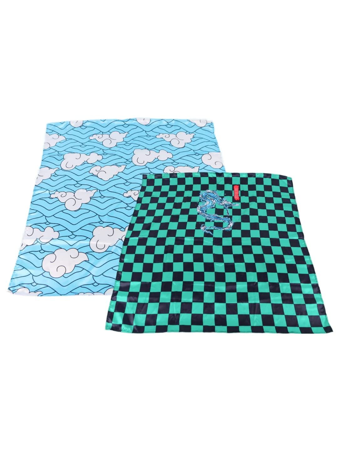 2pcs Set Anime Silky Bandana Satin Scarf - Fashion Cosplay Lightweight ...