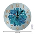 2D Flat Wall Clock Art Print, Silent Non Ticking Battery Operated,Blue ...