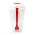 2 Salad Cup Container Serving Shaker Dressing Storage Fork Fruit Food ...