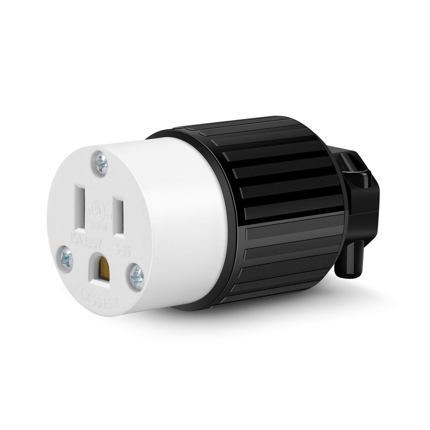 Female Plug End Grounded Plug Replacement, 15 Amp 120v-125 Volt, NEMA 5 ...