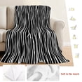 Black Stripe Fleece Throw Blanket Retro Abstract Art Geometric Black ...