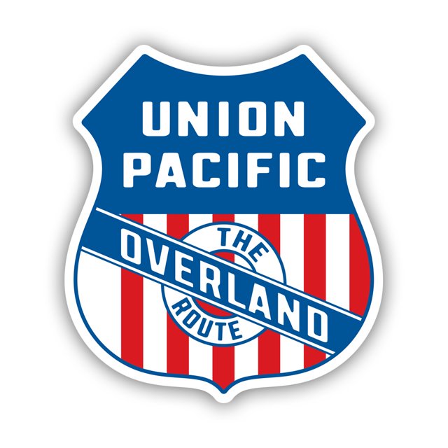 Union Pacific Overland Rail Road Sign Sticker Decal - Self Adhesive ...