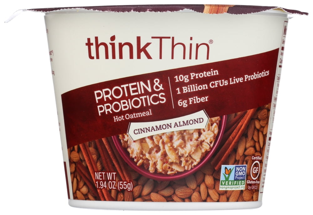 Think! Thin Cinnamon Almond Protein & Probiotics Hot Oatmeal, 1.94 Oz ...
