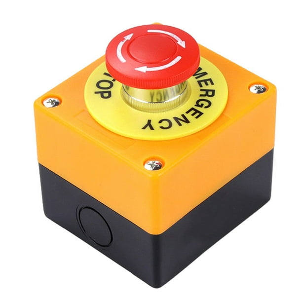 CAROOTU 1 NO 1 NC 10A 660V Emergency Stop Push Button Red Mushroom ...
