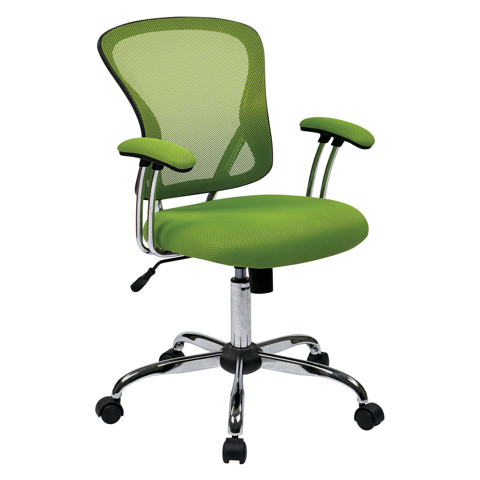 OSP Home Furnishings Juliana Task Chair with Green Mesh Fabric Seat ...