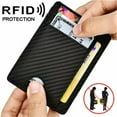 Men Women Anti-scan Leather Slim ID Credit Card Holder RFID Blocking ...