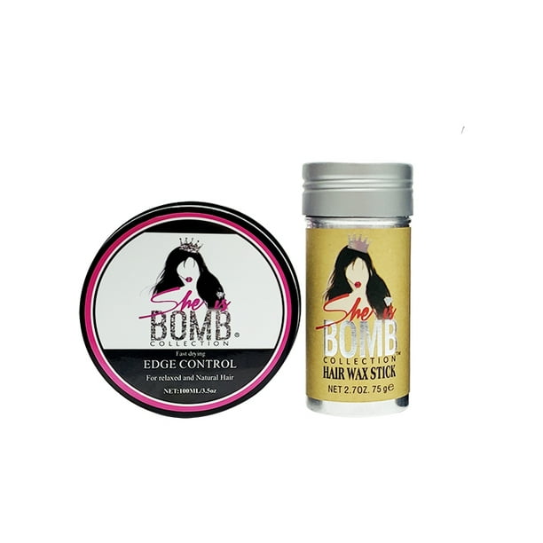 SHE IS BOMB EDGE CONTROL 3.5 OZ. AND HAIR WAX STICK 2.7 OZ. "SET ...