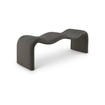 Meridian Furniture Willow Cream Chenille Fabric Bench - Walmart.com