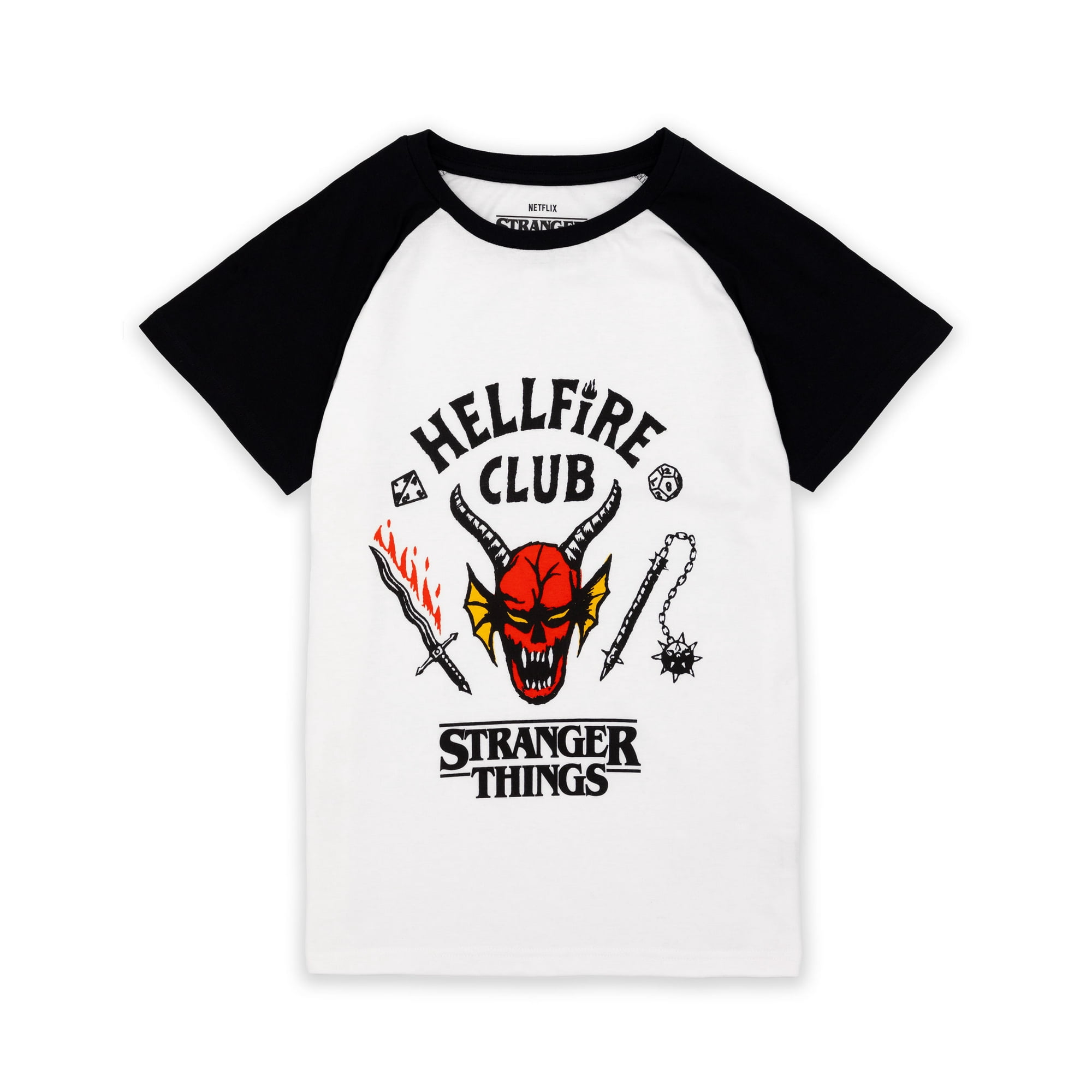 Click here for Stranger Things Unisex Kids White Hellfire Club Sh... prices