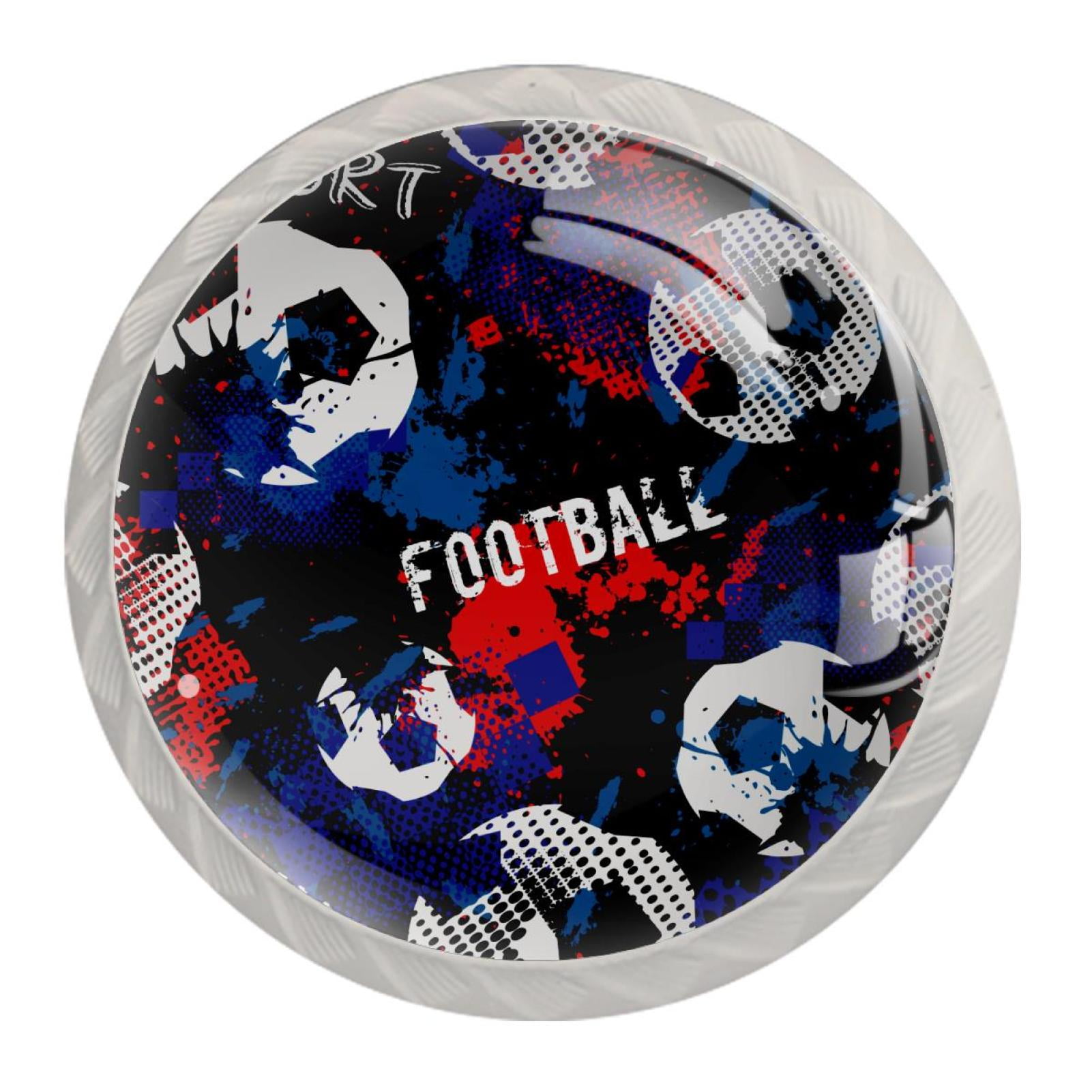 4 Pcs Football Knobs for Kitchen Cabinet Cupboard Dresser Bookcase ...