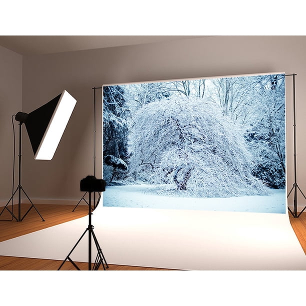 EREHome Polyester Fabric 7x5ft Winter Snow Scenery Photography Backdrop ...