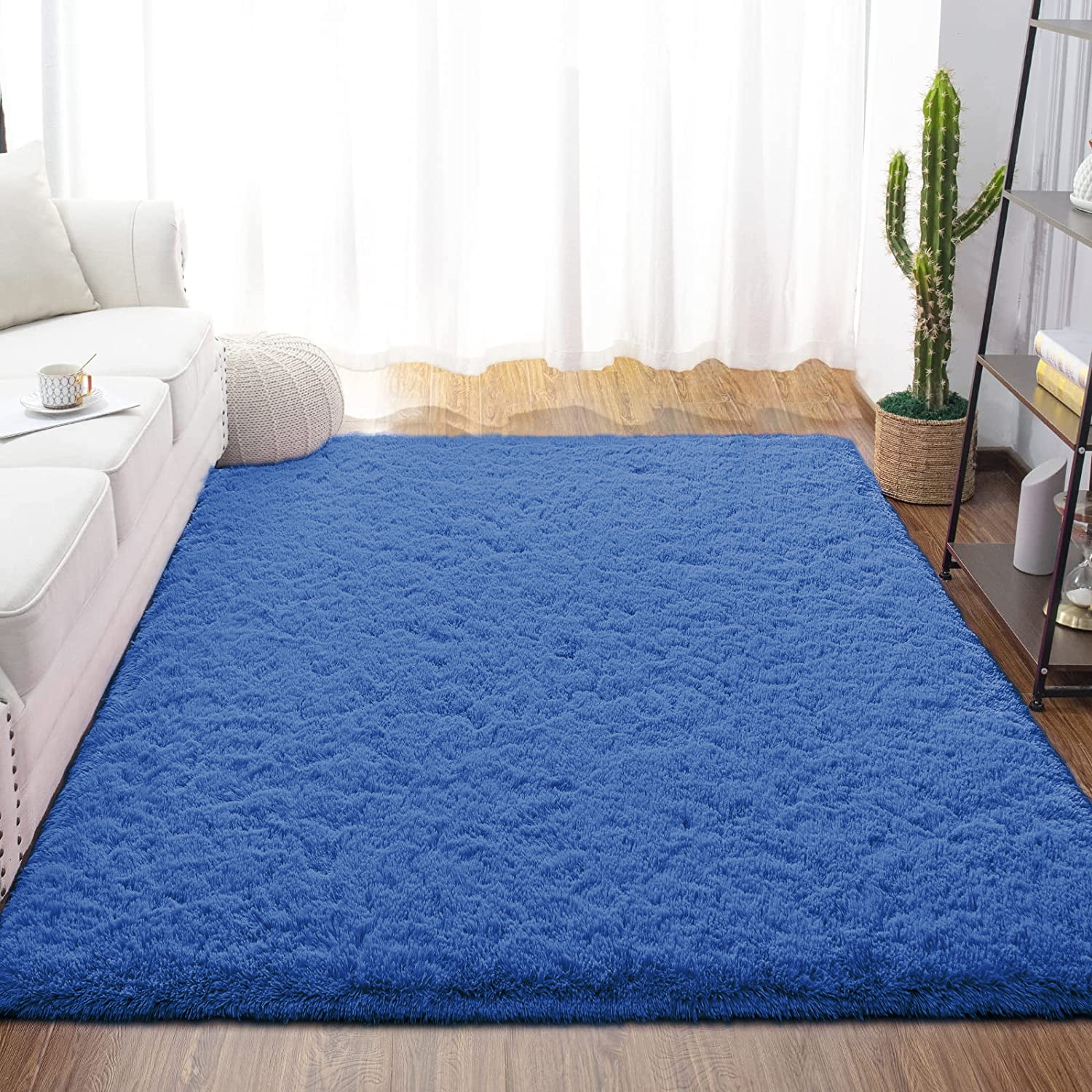 Dwelke Fluffy Shag Area Rugs Soft Fuzzy Shaggy Rugs for Girls Bedroom ...