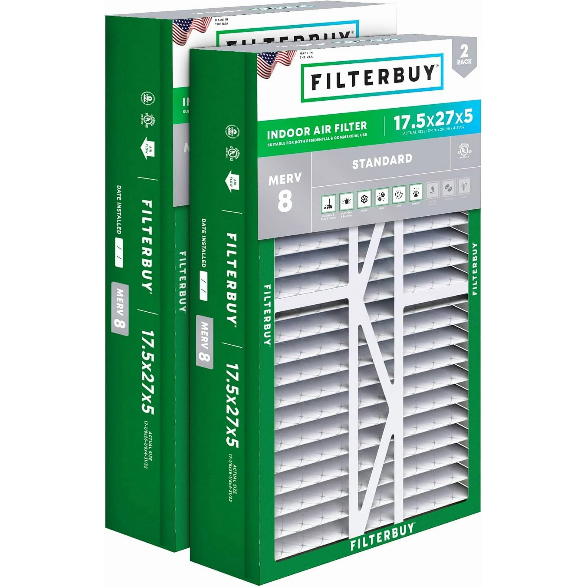 Click here for Filterbuy 17.5x27x5 Merv 8 (Mpr 600) Dust Defense... prices