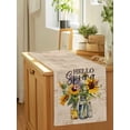 Burlap Table Runner 70 Inches Long, Hello Spring Blossom Sunflower ...