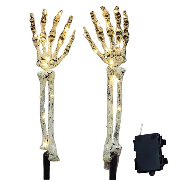 Mymisisa Halloween Lighted Skeleton Arm Stakes 8 Modes 40 LEDs ...