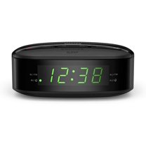 i-box Lite Wooden Alarm Clock with USB Phone Port, LED Display, FM ...