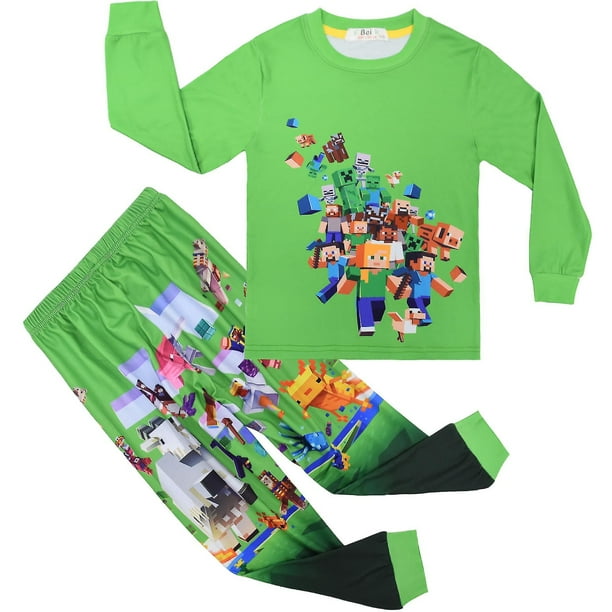 Minecraft Kids Pyjamas Set For Boys Cotton Toddler Nightwear Unisex ...