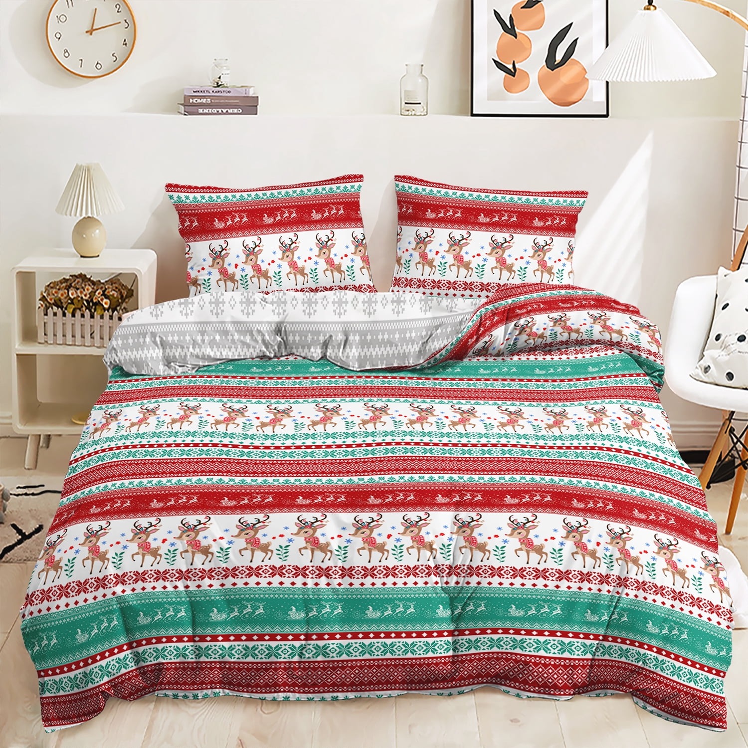 Hosima 3-piece 3D Digital Printed Duvet Cover Full Size Double-sided ...