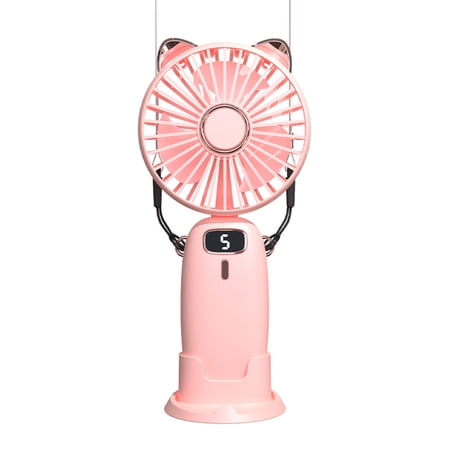 Transemion Portable Fan Foldable Cute Animal Ear Digital Display ...