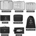 9 Piece Black Travel Set Packing Cubes For Luggage Includes