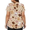 AHMOMEI Cartoon Animal Print Scrub Shirts for Women S-5XL Plus Size ...